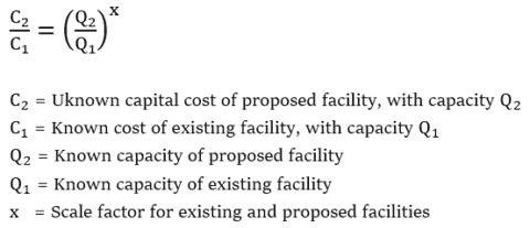Methods for Conceptual Capital Cost Estimation | evcValuation